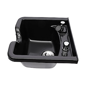 Shampoo Bowl For Salon, Wall Mounted Backwash ABS Salon Spa Barber Equipment With Spray Head, Professional Salon Spa Beauty Brushed Sink 9.84" in Depth, Portable Shampoo Bowl for Hair Stylists