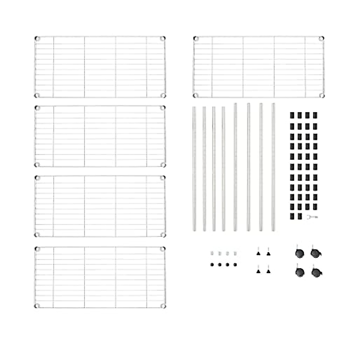5 Tier Heavy Duty Wire Shelving Unit Storage Rack, Metal Rack Utility Organizers, Organization Units for Products Plant Pantry, Garage, Laundry Racks Durable Shelf Stand 14"W x 30"L x 60"H, Chrome