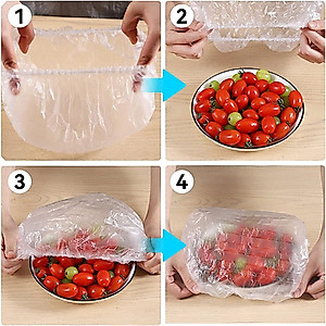 200Pcs Elastic Fresh Keeping Bags, Stretch Plastic Wrap Bowl Covers Food Storage Covers Alternative to Foil for Family Outdoor Picnic Universal Kitchen Wrap Seal Caps