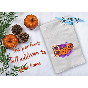 Halloween Decoration | Fall Kitchen Towels | Hand Towels For Bathroom | Pumpkin Decor | Gnome Witch Bat Black Cat Orange | Harvest Thanksgiving Halloween Decorations For Home