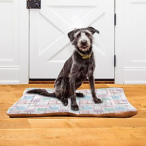 Coikll Pastel Square Pet Bed Pad Soft Dog Bed Mat with Anti-Slip Bottom, Machine Washable Crate Pad Mattress for Dog Sleeping- 24 * 18inches