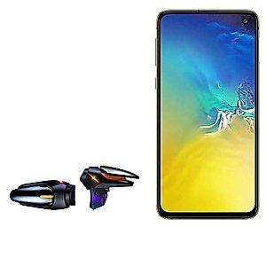 BoxWave Gaming Gear Compatible with Samsung Galaxy S10e - Touchscreen QuickTrigger Auto, Trigger Buttons Autofire Gaming Mobile FPS - Jet Black