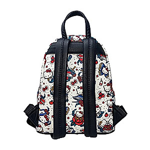 Loungefly Sanrio Hello Kitty Tattoo Allover Print Womens Double Strap Shoulder Bag Purse