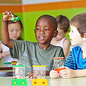 Lewtemi 32 Pcs Handheld Water Game Arcade Water Ring Mini Basketball Flower Toss Rings Handheld Fish Water Game 90s Toys Mini Retro Pastime for Party Travel Stocking Without Water (Classic Style)