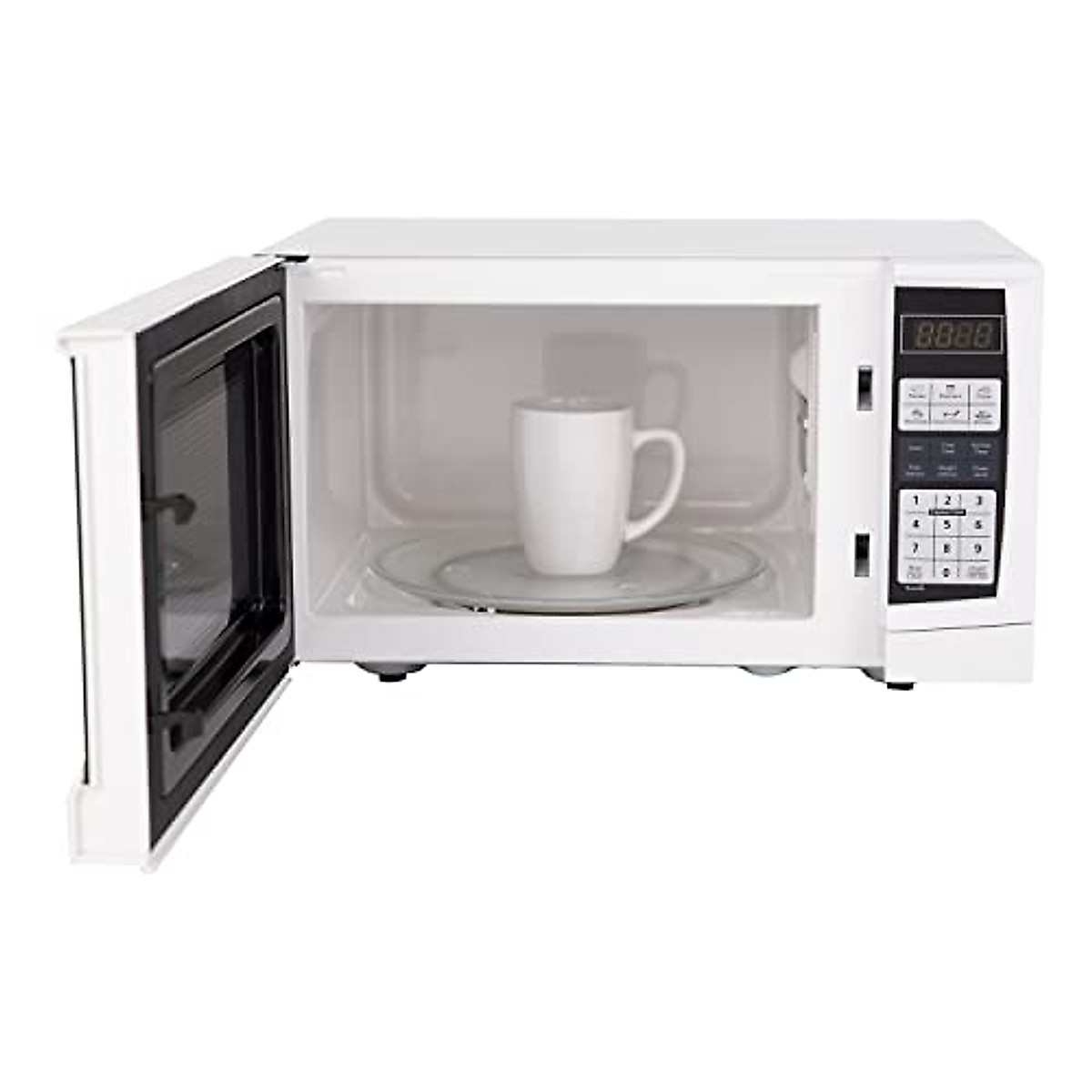 Avanti MT9K0W Microwave Oven 900-Watts Compact with 6 Pre Cooking Settings, Speed Defrost, Electronic Control Panel and Glass Turntable, White