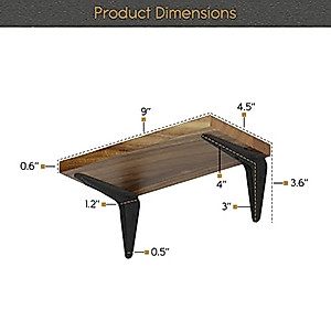 You Have Space Flota 9"x 4.5" Floating Shelves for Wall, Wall Decor Living Room, Book Bookshelf Storage Shelf for Home Office,Bedroom Set of 6