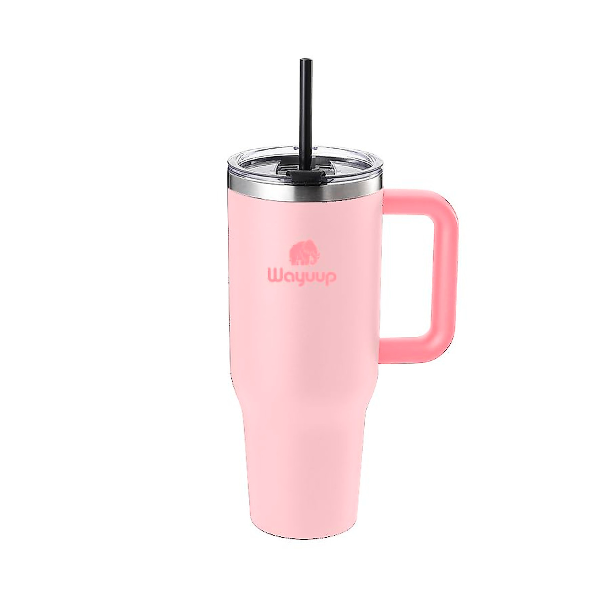 Wayuup 40 oz Tumbler with Handle and Straw Lid, Stainless Steel Vacuum Insulated Double Wall Water Bottle Leak-proof, Non Slip more than 24 Hrs or Hot for 6 Hrs (Flamingo), WPM40
