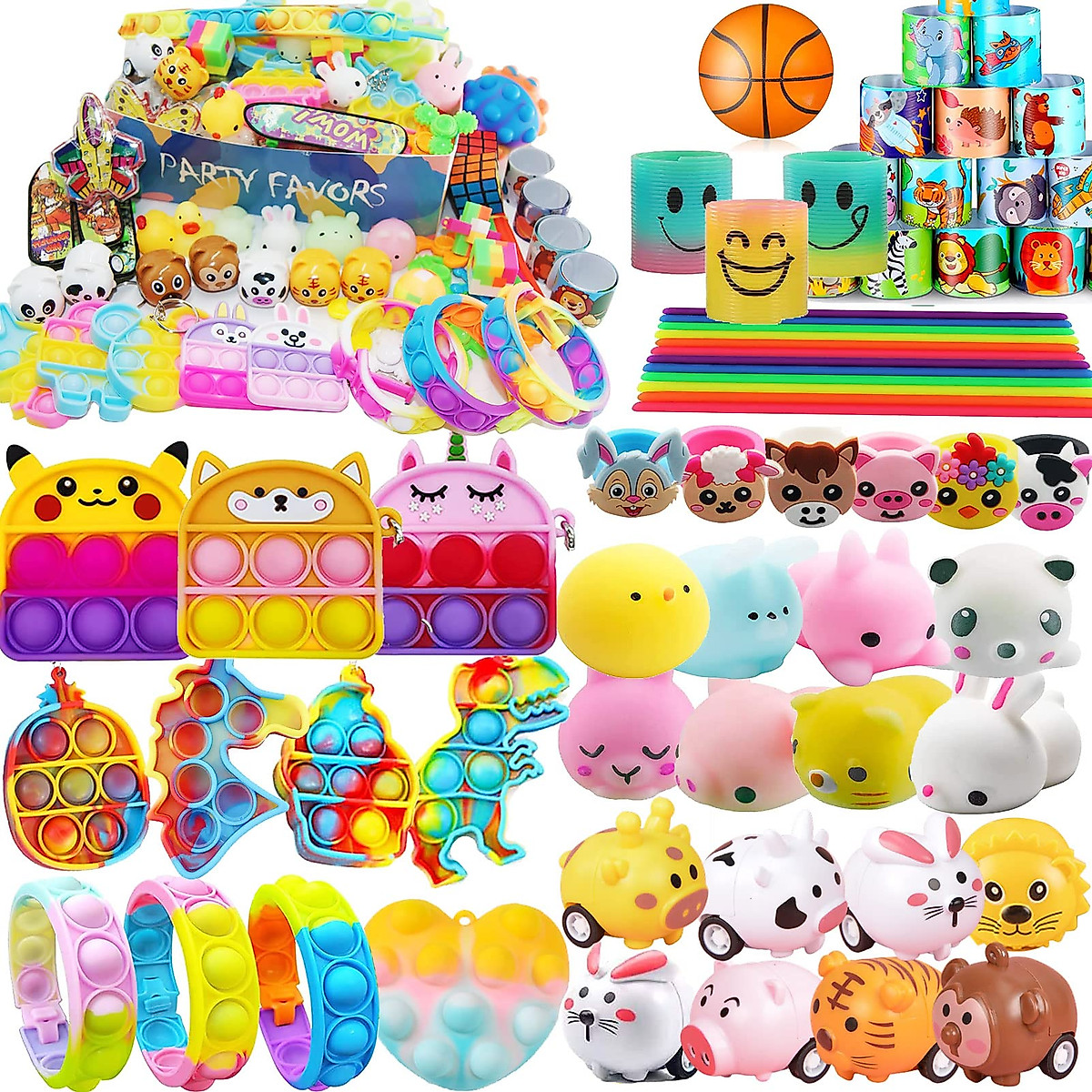 50 PCS Premium Party Favors Toys for Kids,Assortment Cute Mini Pop Fidget it Toys for Boys and Girls 3-6-10 Ages,Goody Bag Fillers,Pinata Stuffers,Carnival Prizes,Classroom prizes,Treasure Chest