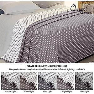 Sterling Creek Dawson Star Muslin Throw Blanket Three Layers Lightweight Breathable Cotton Gauzy Blanket for Adults, All Season (Throw, Gray)