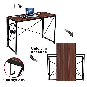 Nova Furniture Group Folding Home Office Computer Desk, Portable multifunction Study Writing Laptop Table For Urban Small Space Apartment, Condo & Dorm, Space Saving, Waterproof desktop, Easy Assemble
