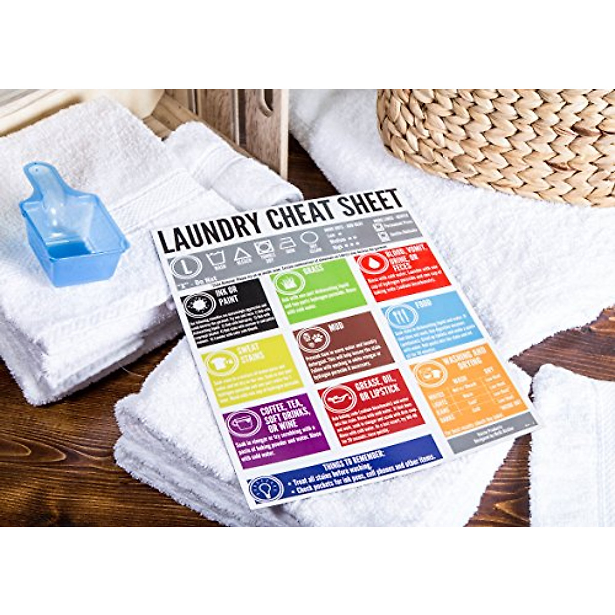 Voisin Products Magnet | Laundry Cheat Sheet | Laundry Room Decor or Laundry Room Sign | How to Do Laundry | Laundry Magnet Includes: Laundry Symbols & Stain Removal Chart | Laundry Room Wall Decor