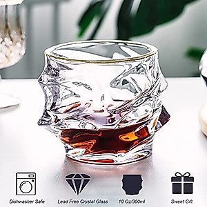 WUWEOT 6 Pack Crystal Whiskey Glasses, Clear Thick Scotch Glasses, 10 Oz Old Fashioned Bourbon Tumblers with Box for Drinking Scotch, Cocktails, Rum, Vodka, Cognac, Liquor
