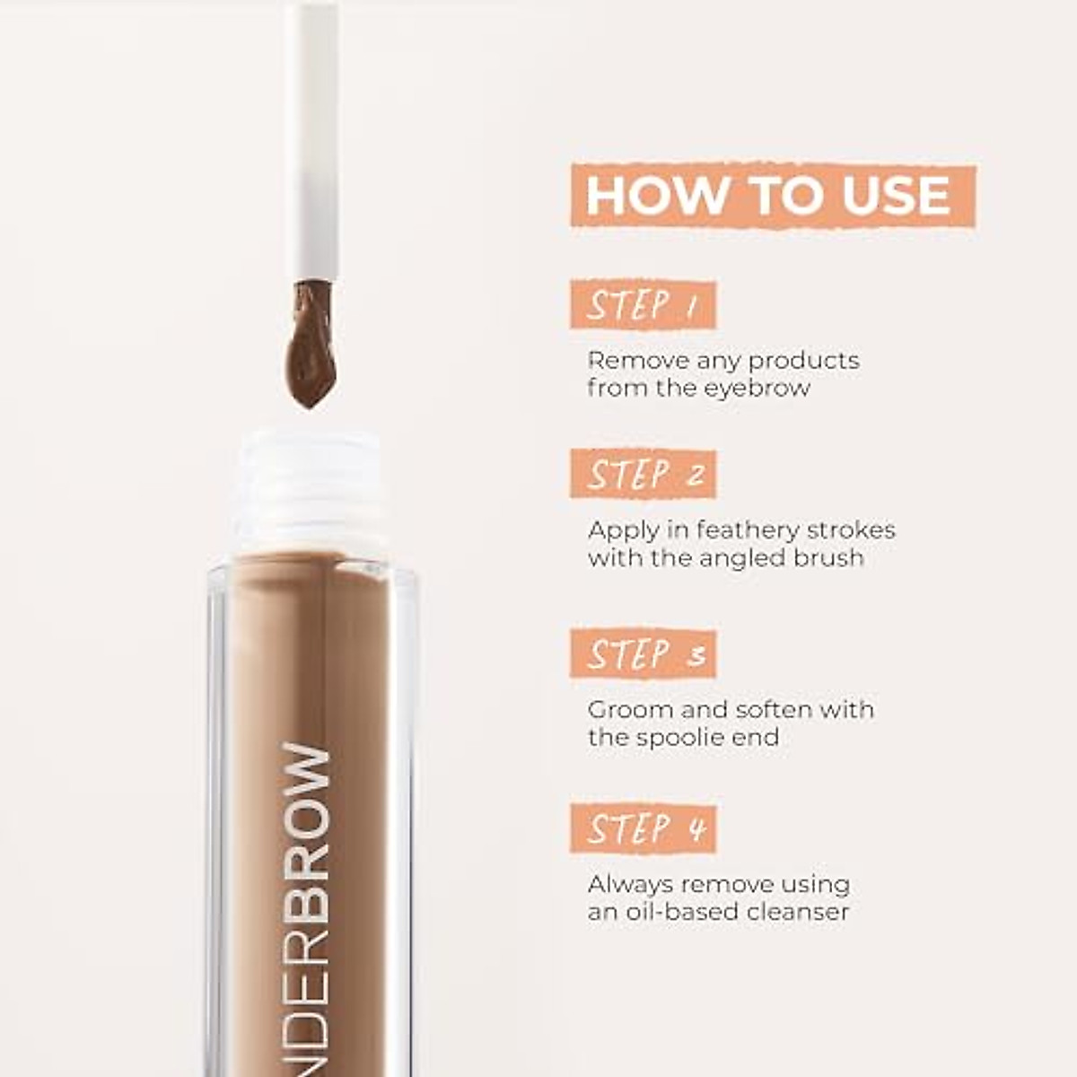 WUNDERBROW Waterproof Eyebrow Gel, Black/Brown, Vegan and Cruelty-Free