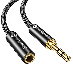 SYNCWIRE Headphone Y Splitter Nylon Braided Extension Cable (3.5mm Male to 2 Female), Headphone Extension Cable (3.5mm Male to Female)