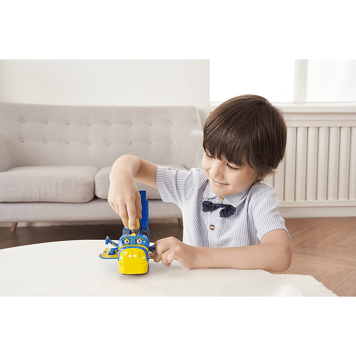 Chuggington - Pop and Transform Chuggers – Brewster - 5" Transforming Train Toy - Free-Rolling Wheels - Birthday Gift for Preschool Kids Age 3 and Up - Fun for 3 4 5 Year Old Boys and Girls