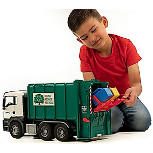 Bruder 03763 Man TGS Rear Loading Garbage Truck - Green