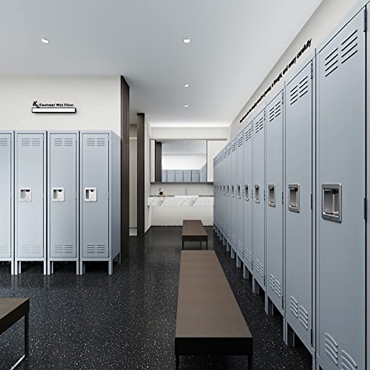 BYNSOE Metal Locker 1 Doors Employees Locker Storage Cabinet Locker School Hospital Gym Locker Requires Assembly (Grey, 1 Door)