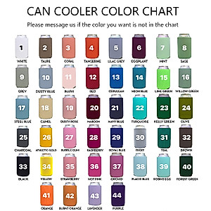 Customized Slim 12oz Wedding Can Coolers, Personalized Wedding Favors, bachelorette party favors Monogram Can Holders (Custom – Assorted, 100 Slim Can Cooler)