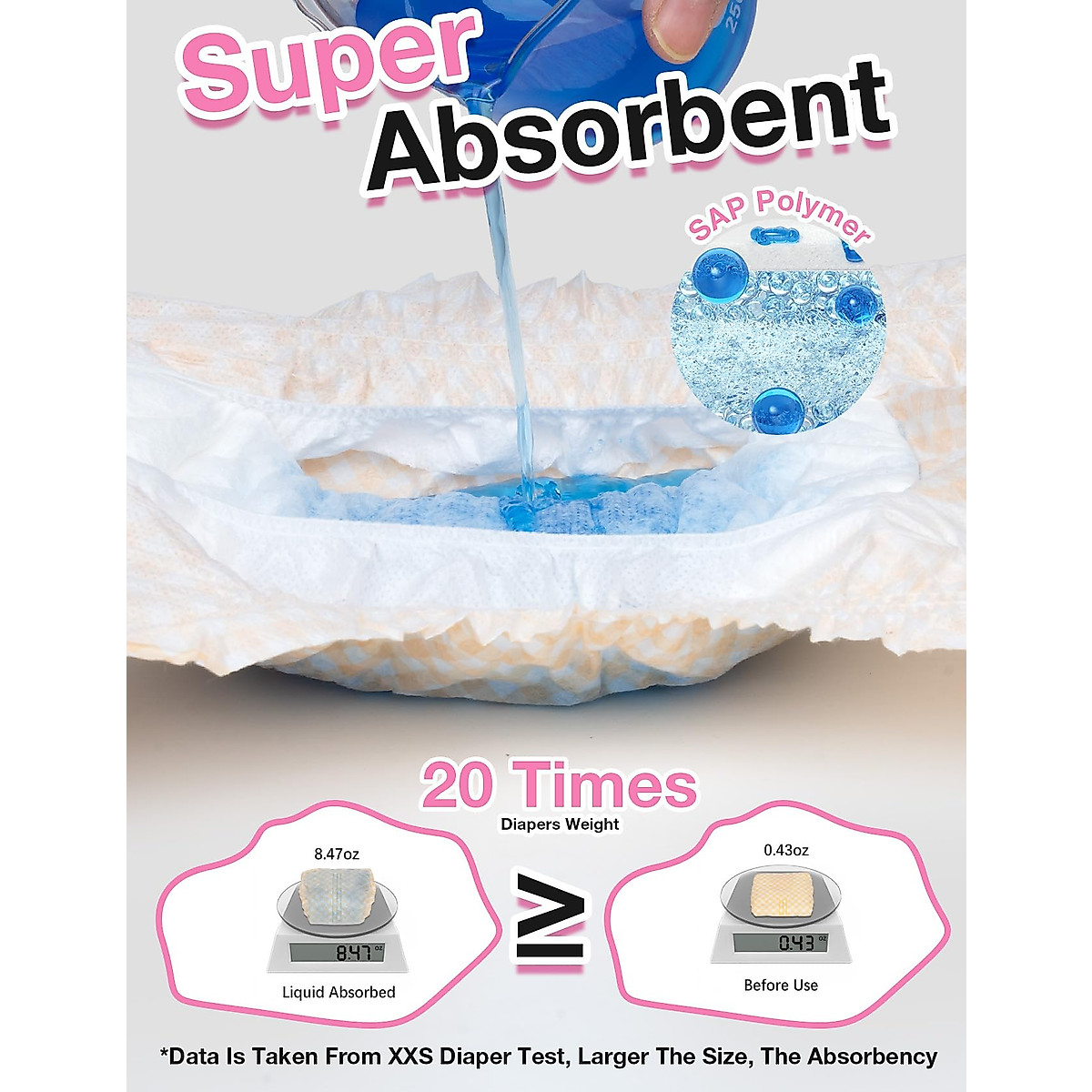 Dono Dog and Cat Diapers Female-60PCS, Disposable Female Dog Period Diapers for Heart with Wetness Indicator, Super Absorbent Doggie Puppy Diapers Female for XXS,Small Medium Large Dogs