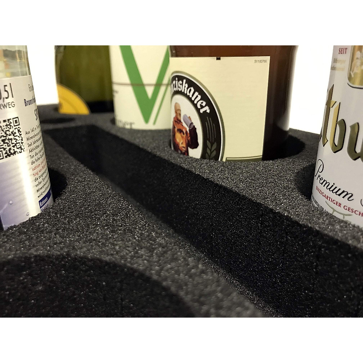 SCHAUMEX® - Foam Bottle Holder - Special Foam for Camping, Caravans, Motorhomes and Boats - Made in Germany - Space for 8 Bottles/Drinks