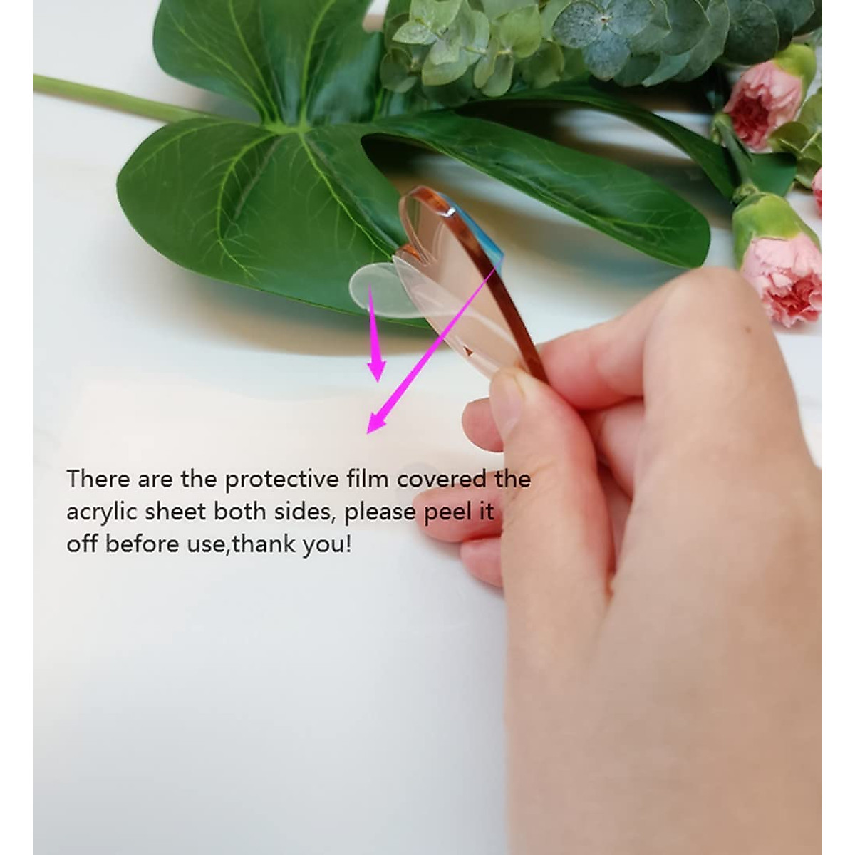 XIAOYUE 20pcs of Blank Wedding Drink Charm,DIY Heart Place Names Wedding Favours,Hearts Acrylic Drink Markers (Rose Gold Mirror)