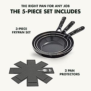GreenPan SmartShape Healthy Ceramic Nonstick, 5 Piece Cookware Set, PFAS-Free, Dishwasher Safe, Black Marble