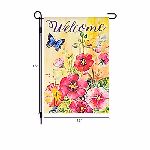 Vigor Home Butterfly Flowers Florals Garden Flag,Blackout 12x18 Inch Double Sided,Vertical Welcome Garden Flags For All Seasons, Outdoor Home Patio Yard Flag Farmhouse Decorations