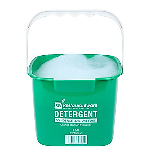 Restaurantware-RW Clean 8 Quart Cleaning Bucket, 1 Detergent Square Bucket - With Measurements, Built-In Spout And Handle, Green Plastic Utility Bucket, For Home Or Commercial Use,