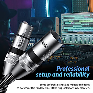 XLR to XLR Cable 100 Feet, Premium XLR Microphone Cable, Long Heavy Duty 22AWG OFC XLR Male to Female Cord, 3-Pin Shielded Mic Speaker Cable, Zinc Alloy Connectors, Metal Spring SR, Black