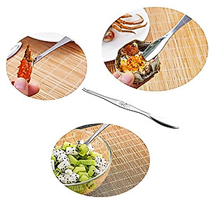 AKOAK 2 Pcs Seafood Tools,Double Headed 304 Stainless Steel Fork and Spoon for Crab and Lobster