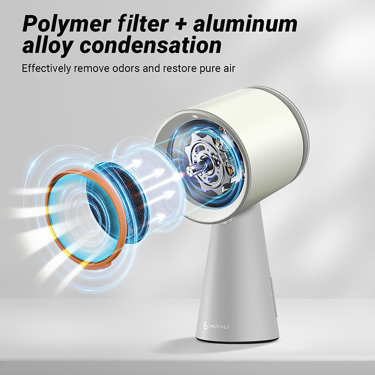 AMZCHEF Portable Range Hood, Desktop Exhaust Fan with 3 Speed Range Hood,Low Noise Large Oil Collection Cup,Detachable Aluminum Filter, Portable Kitchen Exhaust Fan for Indoor BBQ, Hot Pot-wc