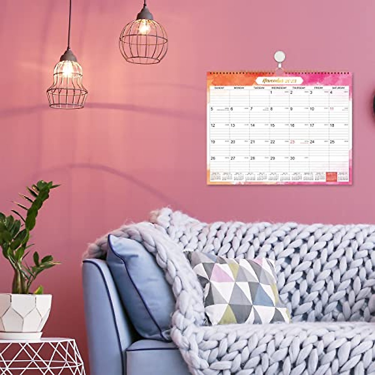 2023-2024 Wall Calendar - Jul.2023 - Dec.2024, 18 Months Wall Calendar 2023-2024, Monthly Calendar with Julian Date, 15 x 11.5 in, Twin-Wire Binding, Great for Hanging on The Wall, Color Design
