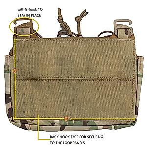 G-Hook DOPE Front Flap Double Stack Abdominal Fanny Pack Triple Magazine Insert Pouch for Tactical Chest Rig Vest Cp