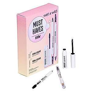 Wet n Wild Must-Have Brow Kit, Eyebrow Pencils, Spoolie Brush, Clear Brow Gel (1180440)