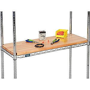 John Boos 36" W x 14" D x 1" Thick Hardwood Deck Overlay for Wire Shelving