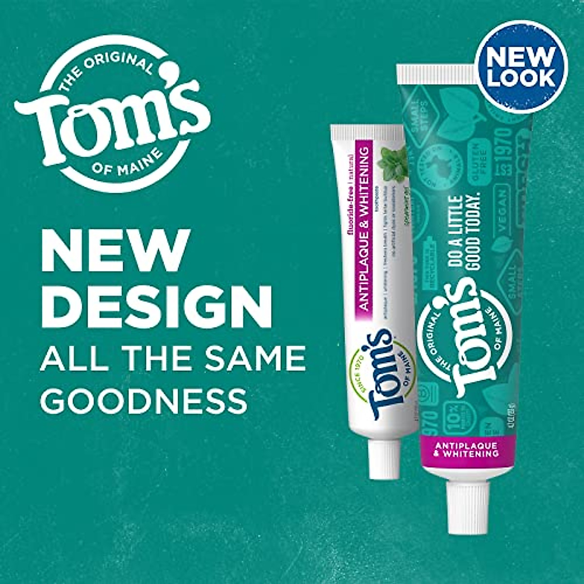 Tom's of Maine Fluoride-Free Antiplaque & Whitening Natural Toothpaste Gel, Spearmint, 4.7 oz. 2-Pack (Packaging May Vary)