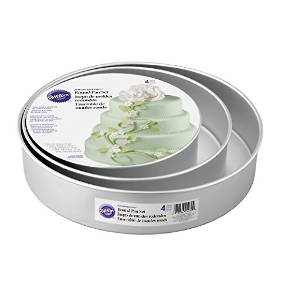 Wilton Performance Pans Aluminum Round Cake Pan, Medium and Large 4 Piece Set