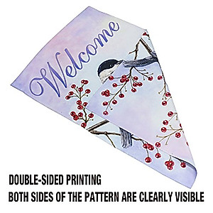 LAYOER Home Garden Flag 13 x 18 Inch House Double Sided Welcome 12 x 18 Inch (Bird Welcome)