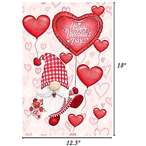 Akeydeco Valentine's Day Flag,12x18 Inch Valentine's Heart Garden Flag Double Sided Printing Valentine Flags for Your Valentine's Day Decoration