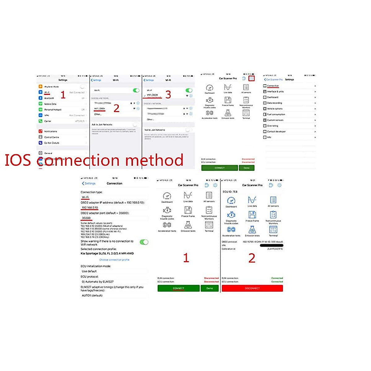 OBD2 Scanner WiFi for Android iOS(iPhone iPad), Launchh OBDII Auto Diagnostic Scan Tool, Car Diagnostic Scanner, Car Error Code Reader Elm327 OBD