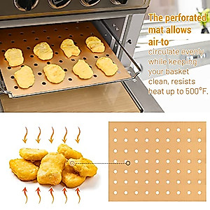 WMKGG 6 Pack Air Fryer Oven Liners Set, 9 x 11 Inch Reusable Non-Stick Toaster Oven Mats Compatible with Cuisinart, Breville, Ninja Foodi, Kalorik, Emeril Lagasse