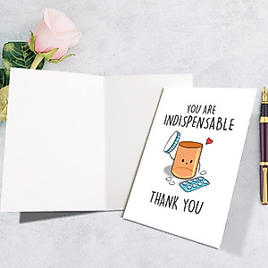 Funny Appreciation Card for Men Women, Cute Thank You Card for Doctor Nurse, Humorous Thank You Card for Pharmacy, You Are Indispensable