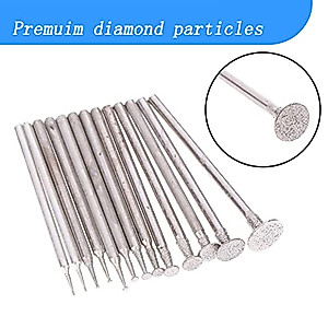 Luo ke 13 Pcs Triangle Type Diamond Burr - 3/32'' Shank Diamond Mounted Engraving Bits Stone Carving Set For Rotary Tools