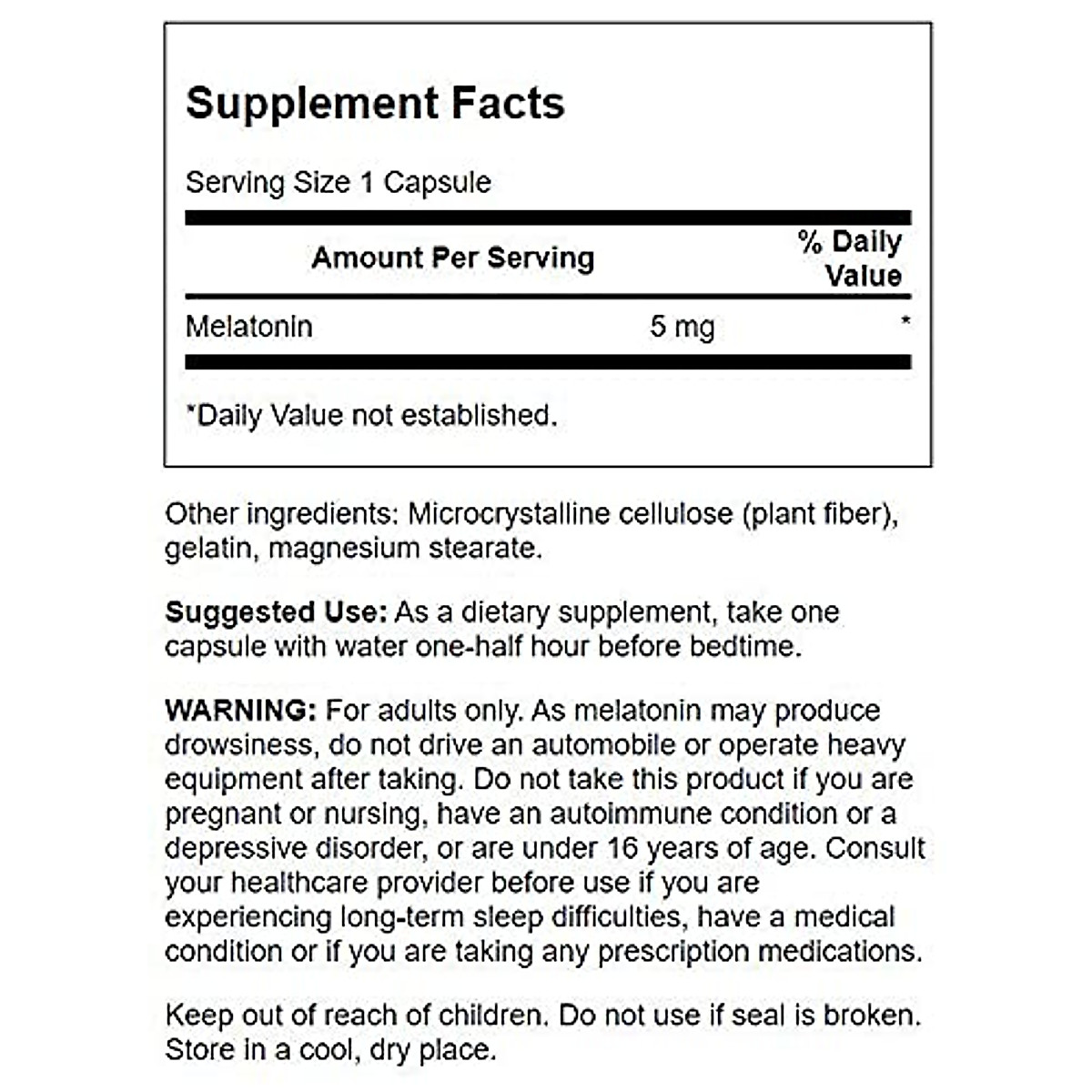 Swanson Extra Strength Melatonin 5mg 60 Capsules