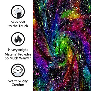 Galaxy Throw Blanket, Soft Cozy Flannel Fleece Throw Blankets for Kids Teens Space Galaxy Throw Blanket Lightweight Soft Cozy Colorful Blanket for Adults Toddler Gift,50"x40"