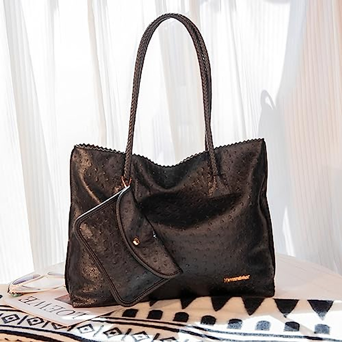 Montana West Tote Bags Large Leather Purses and Handbags for Women Top Handle Shoulder Satchel Hobo Bags MWC2-028EBK