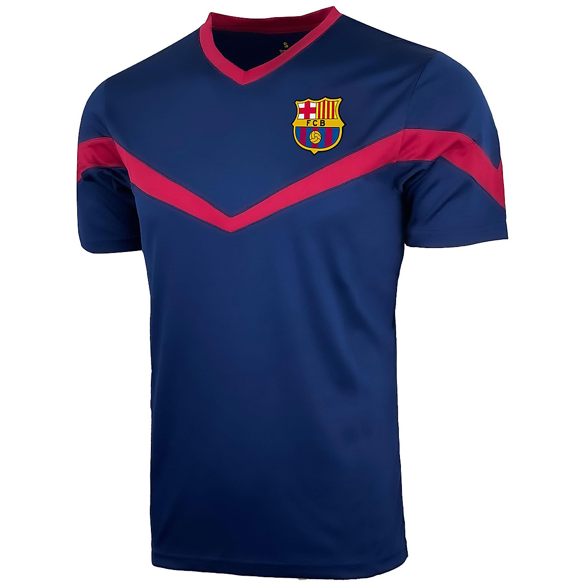 Icon Sports Youth Barcelona Training Jersey, Licensed Barcelona Soccer Shirt for Boys (XXX-Small (Youth Medium 7-9 Years)) Blue