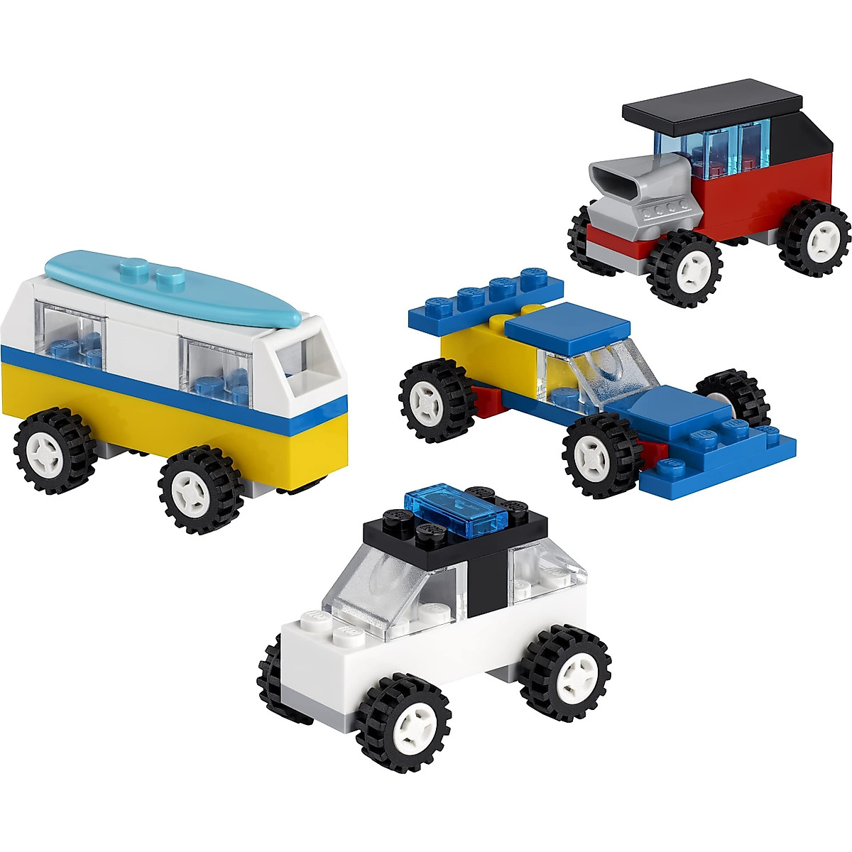 LEGO Classic 30510 90 Years of Cars 71 Piece Iconic Cars Toy Set Polybag with 4 Mini Build Cars for Builders Aged 4 and Up, Multicolor