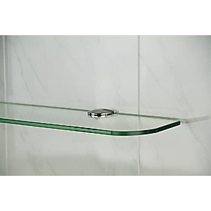 BSM Marketing Glass Shelf with Curved Corners 3 Sizes 300mm 400mm 500mm and 3 Colours Clear White Black Bathroom Kitchen Bedroom (500mm x 100mm, Clear)