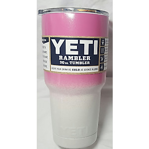 Yeti Rambler, Powder Coated, Custom Colors (30 ounce, Bubblegum Pink/Pearl White)